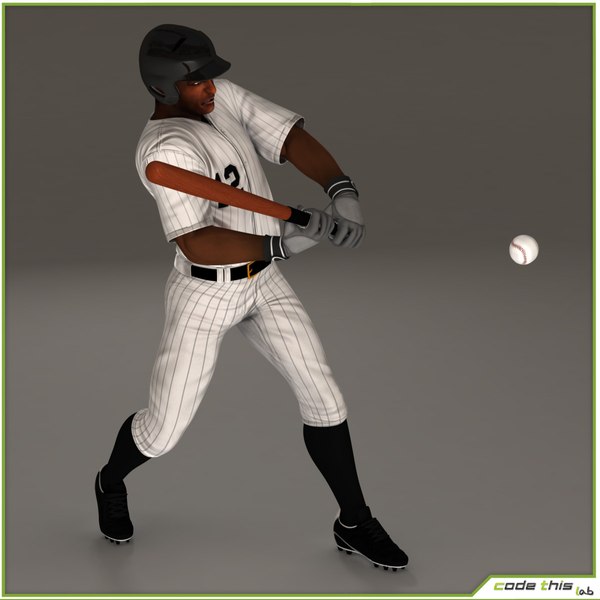 3d characters baseball player cg model
