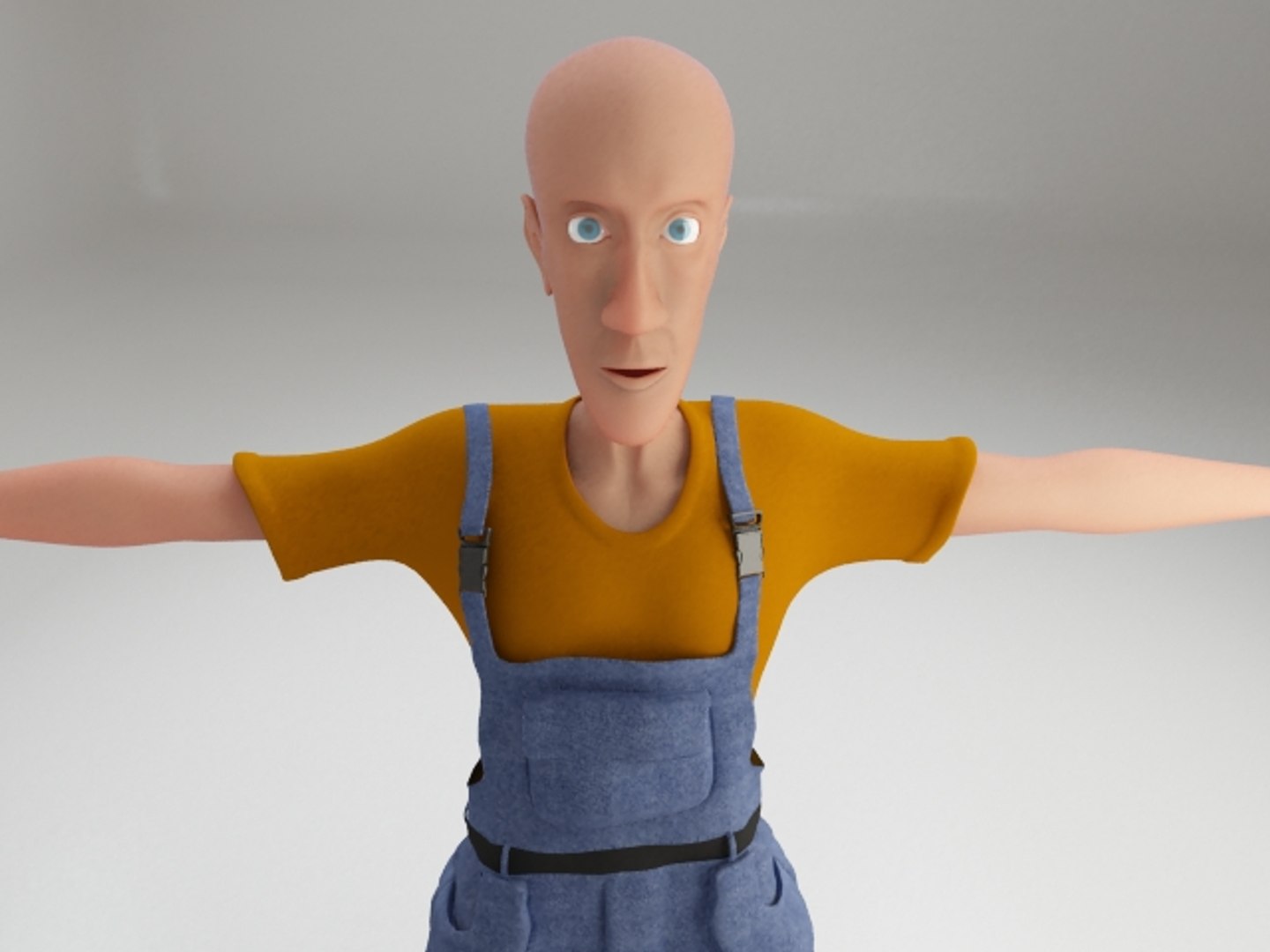 Worker Character 3d Max