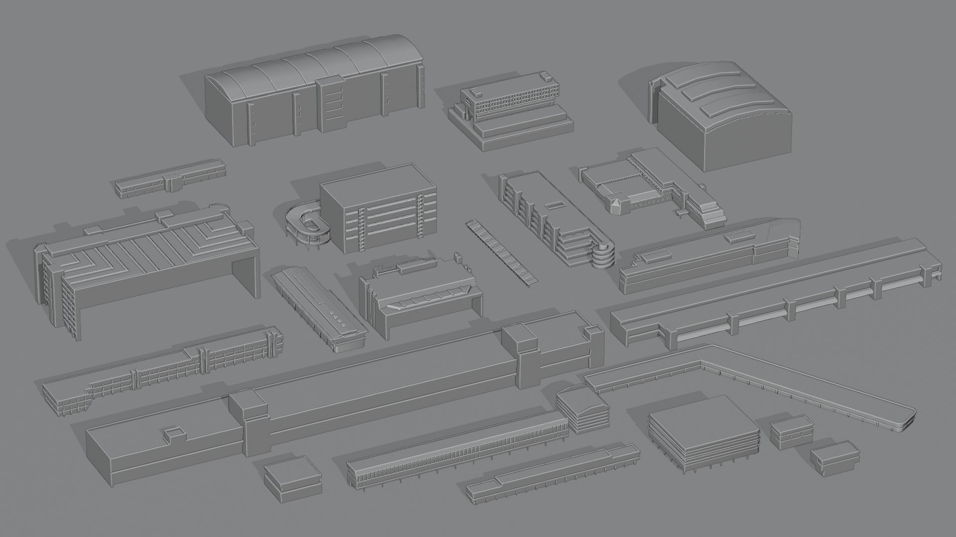 3D Buildings Facility Kitbash Model - TurboSquid 1768097