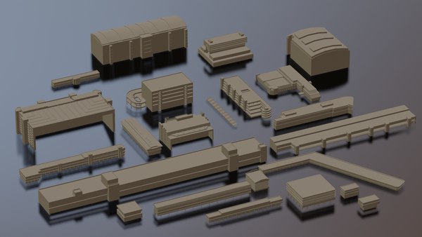 3D Buildings Facility Kitbash model - TurboSquid 1768097