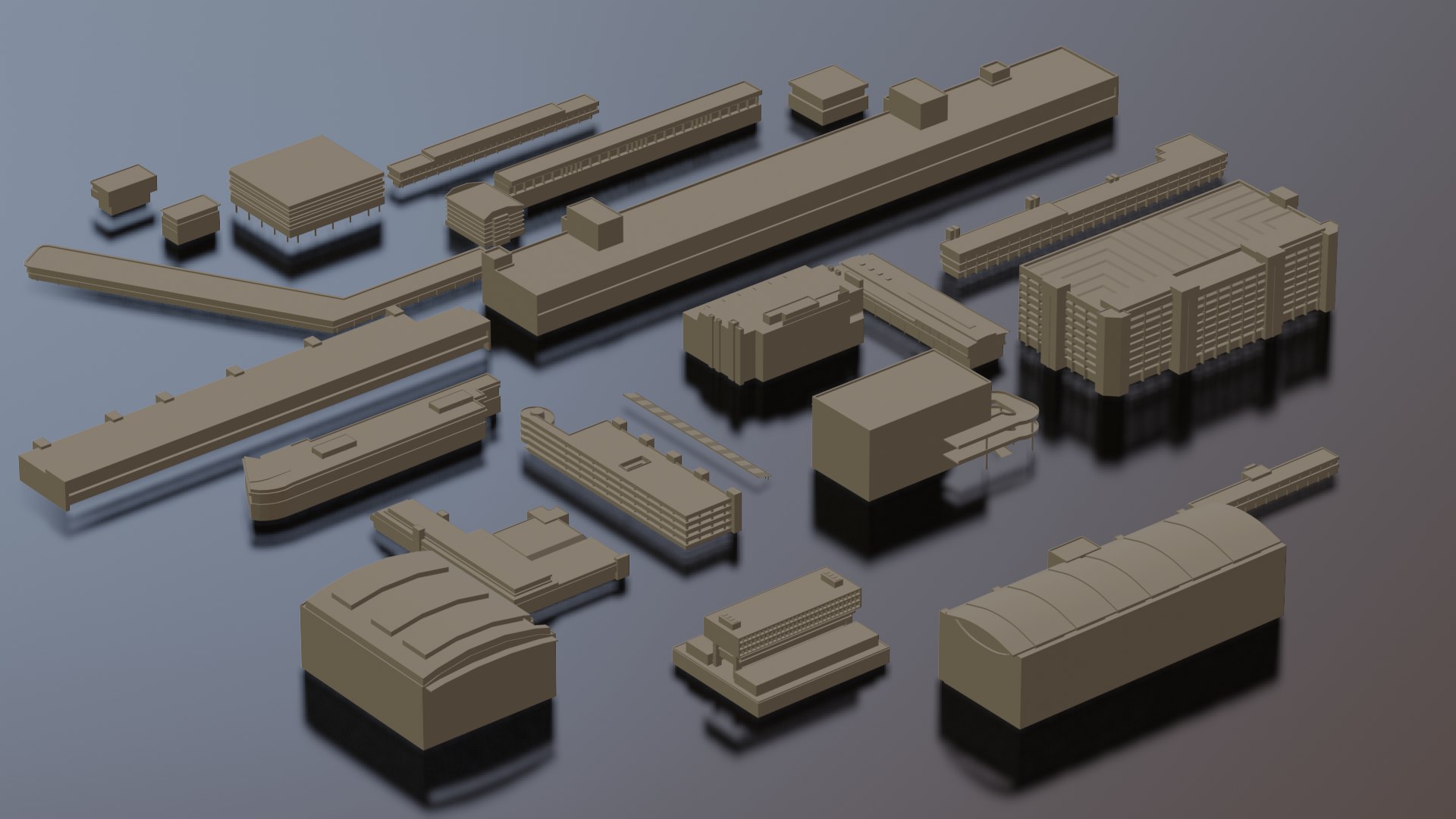 3D Buildings Facility Kitbash Model - TurboSquid 1768097
