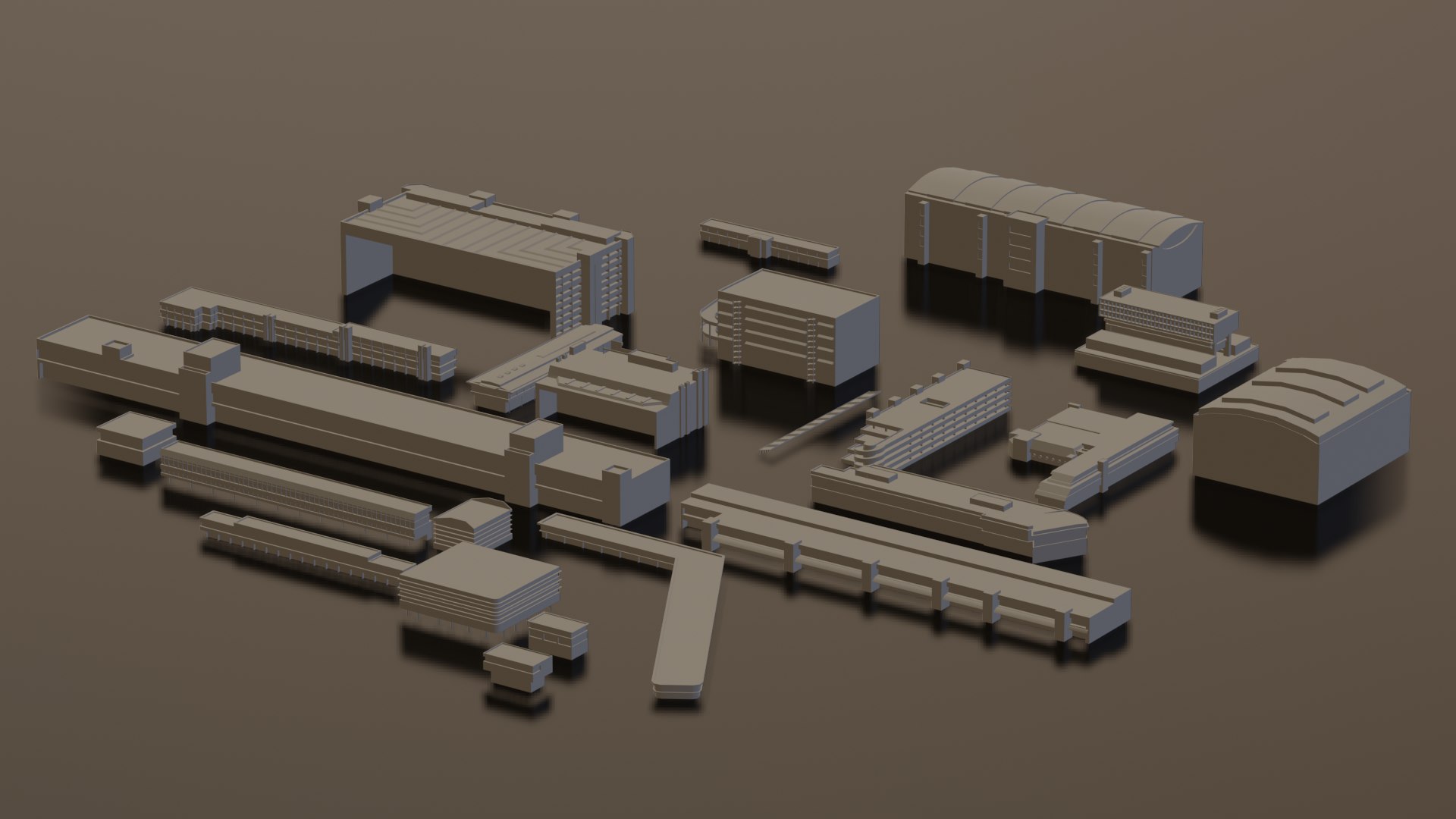 3D Buildings Facility Kitbash Model - TurboSquid 1768097