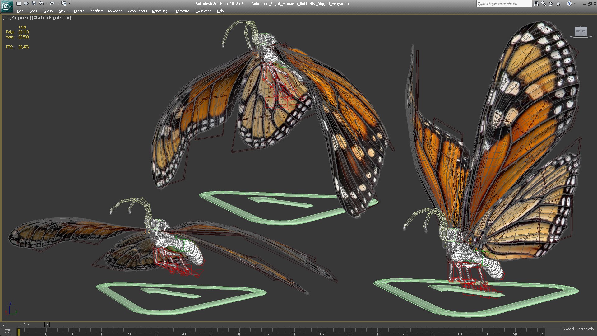 3D flight monarch butterfly flying - TurboSquid 1469616