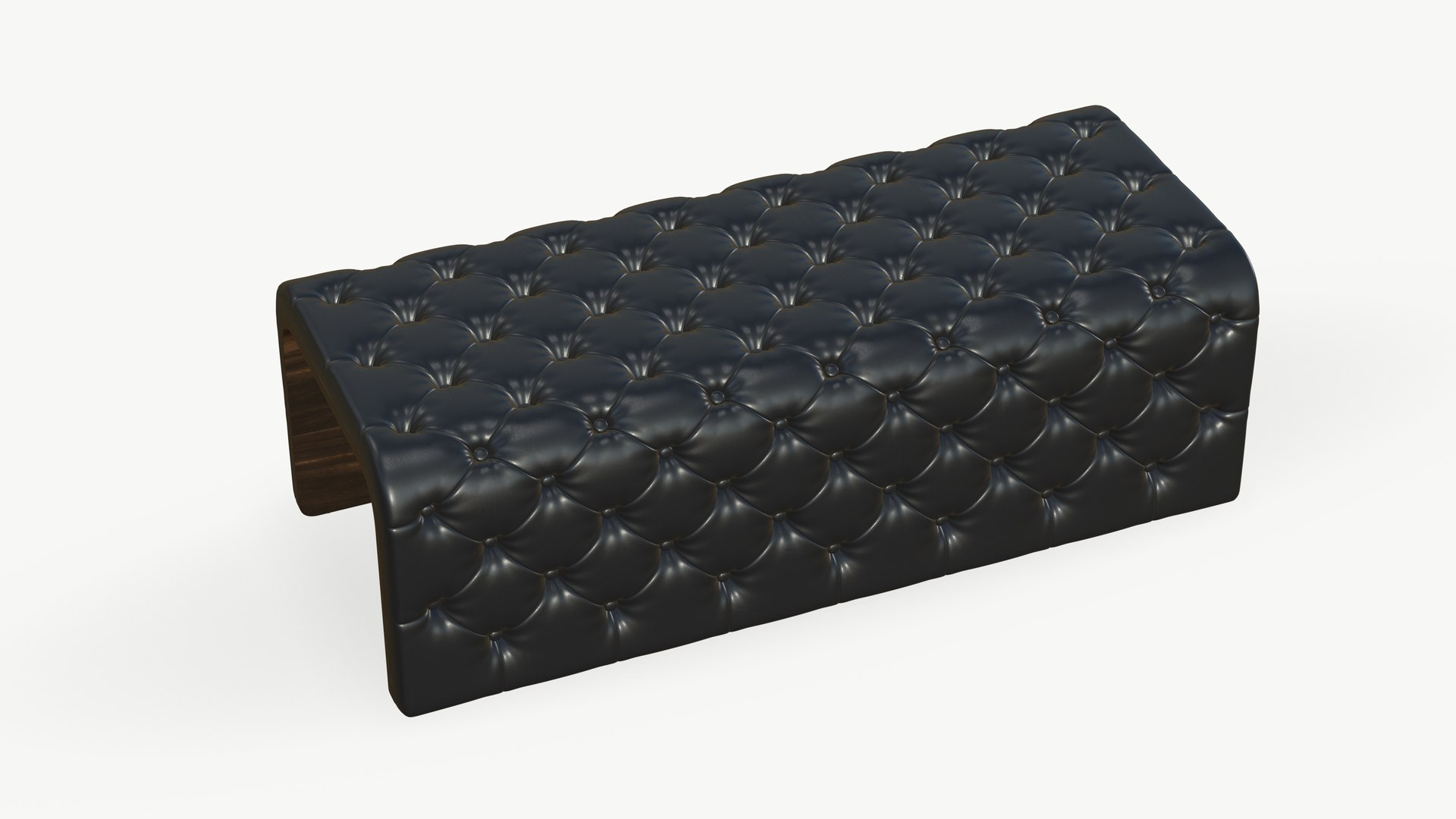 Leather Sofa Chesterfield Realistic Black 3D Model - TurboSquid 2073599