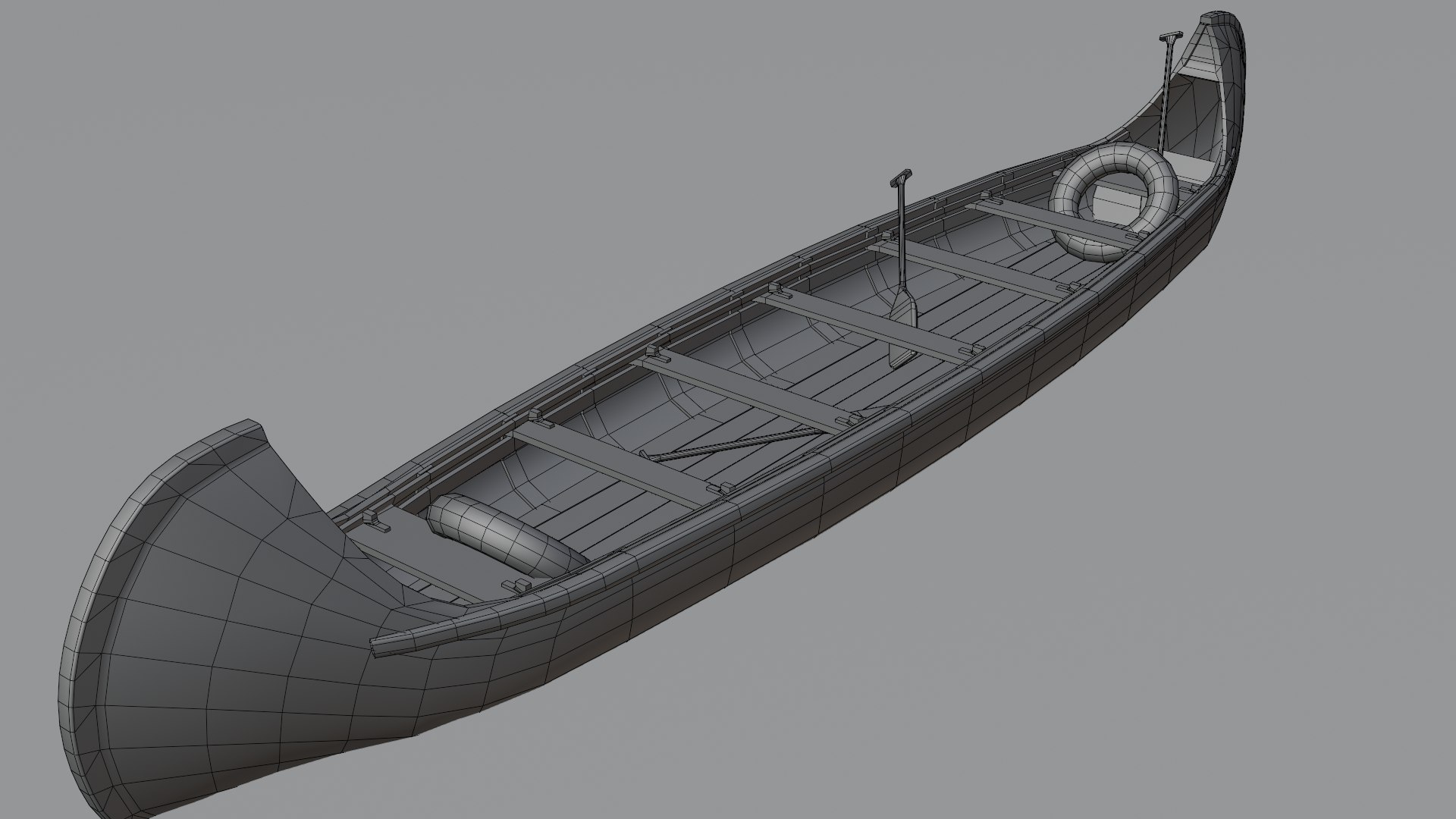 3D Red Racing Canoe Rowing River Boat Model - TurboSquid 2142351