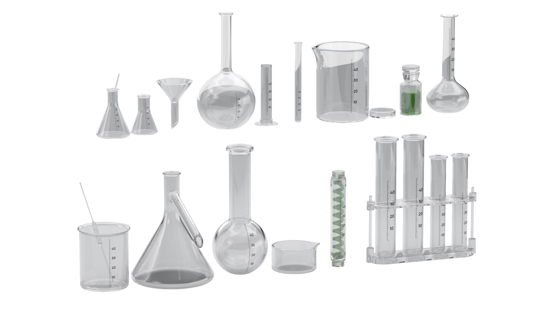 Laboratory Glassware Flask Measuring Cup Assembly 3D Model - TurboSquid ...