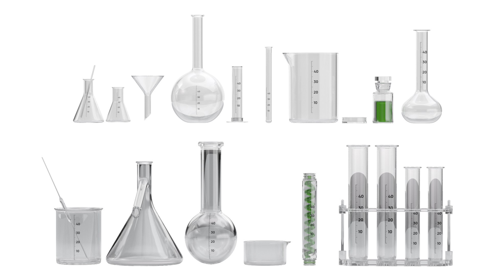 Laboratory Glassware Flask Measuring Cup Assembly 3D Model - TurboSquid ...