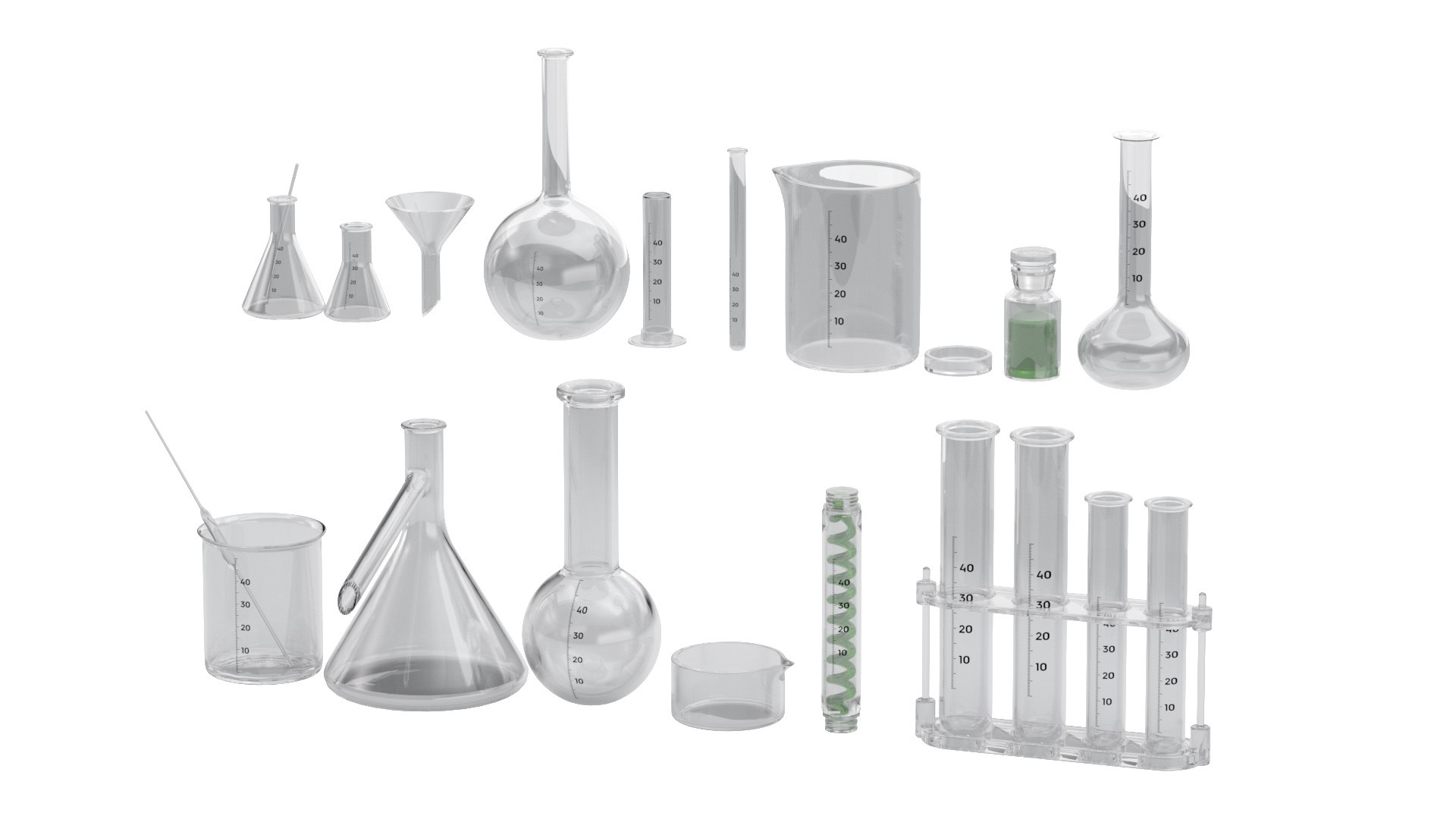Laboratory Glassware Flask Measuring Cup Assembly 3D Model - TurboSquid ...
