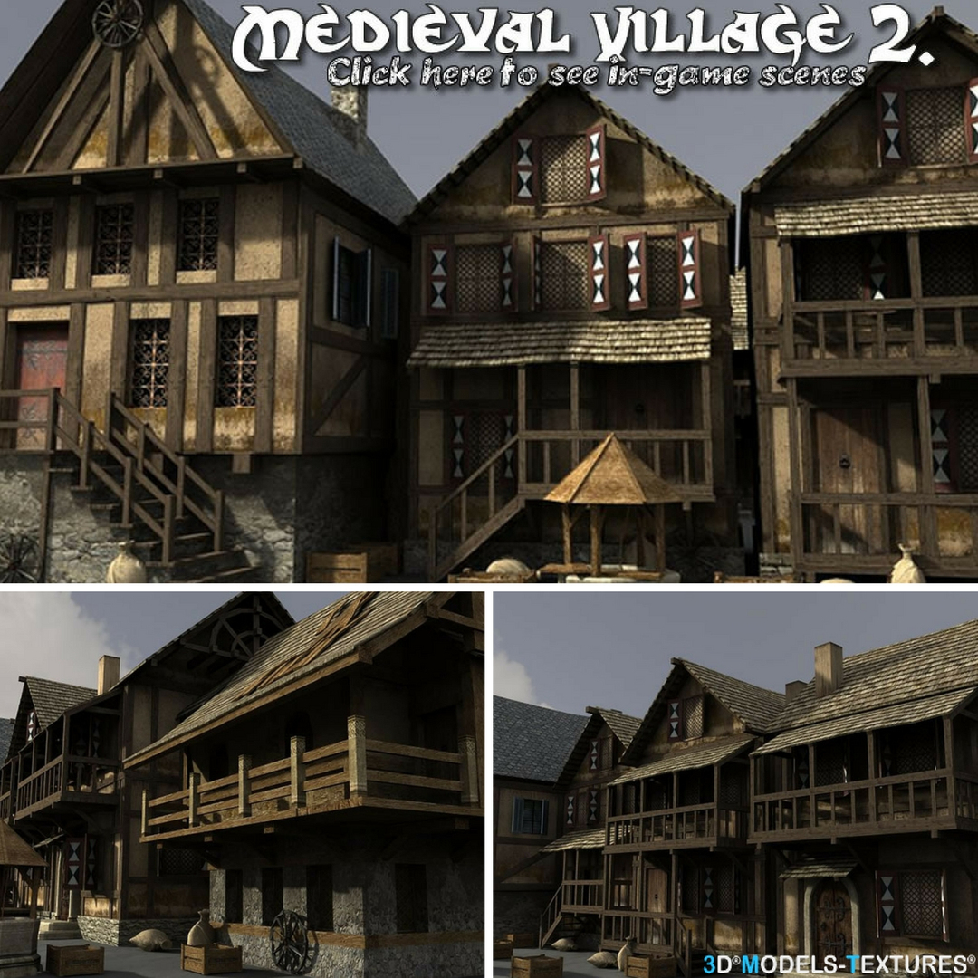 Medieval village 3D model - TurboSquid 1215155