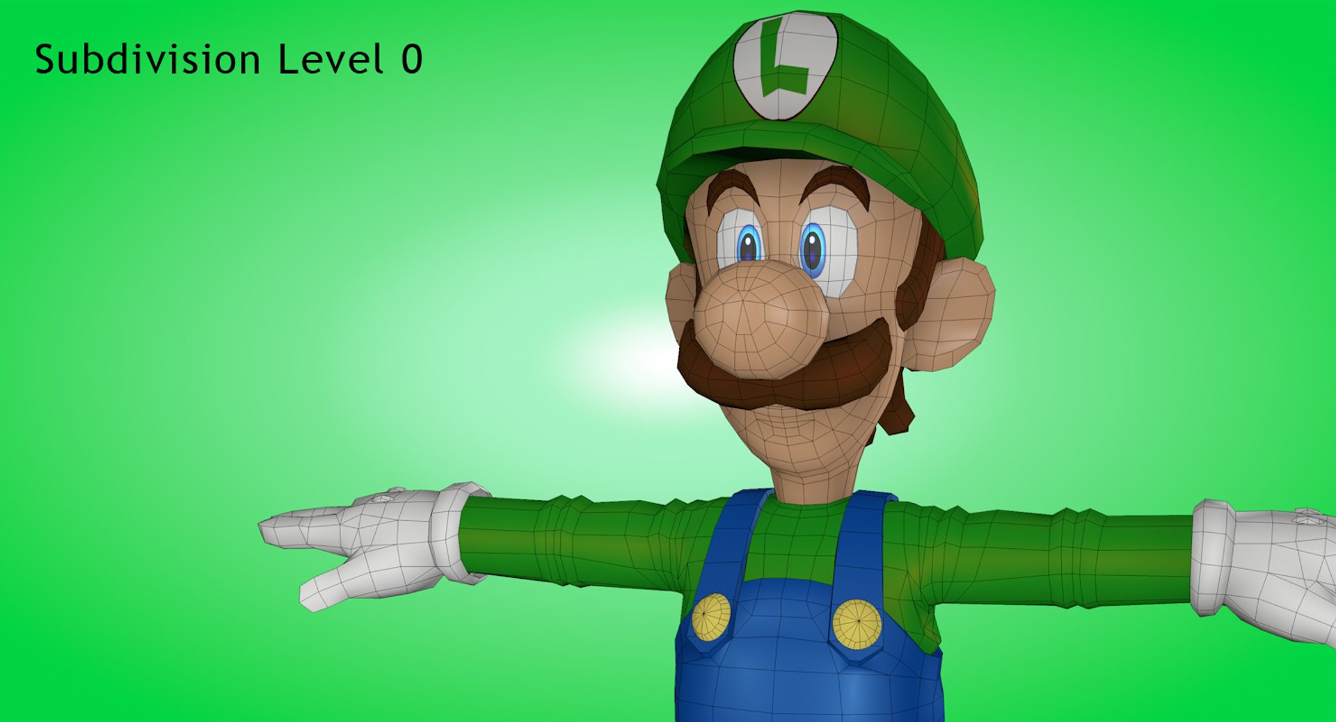 3d model luigi rigged cartoon character