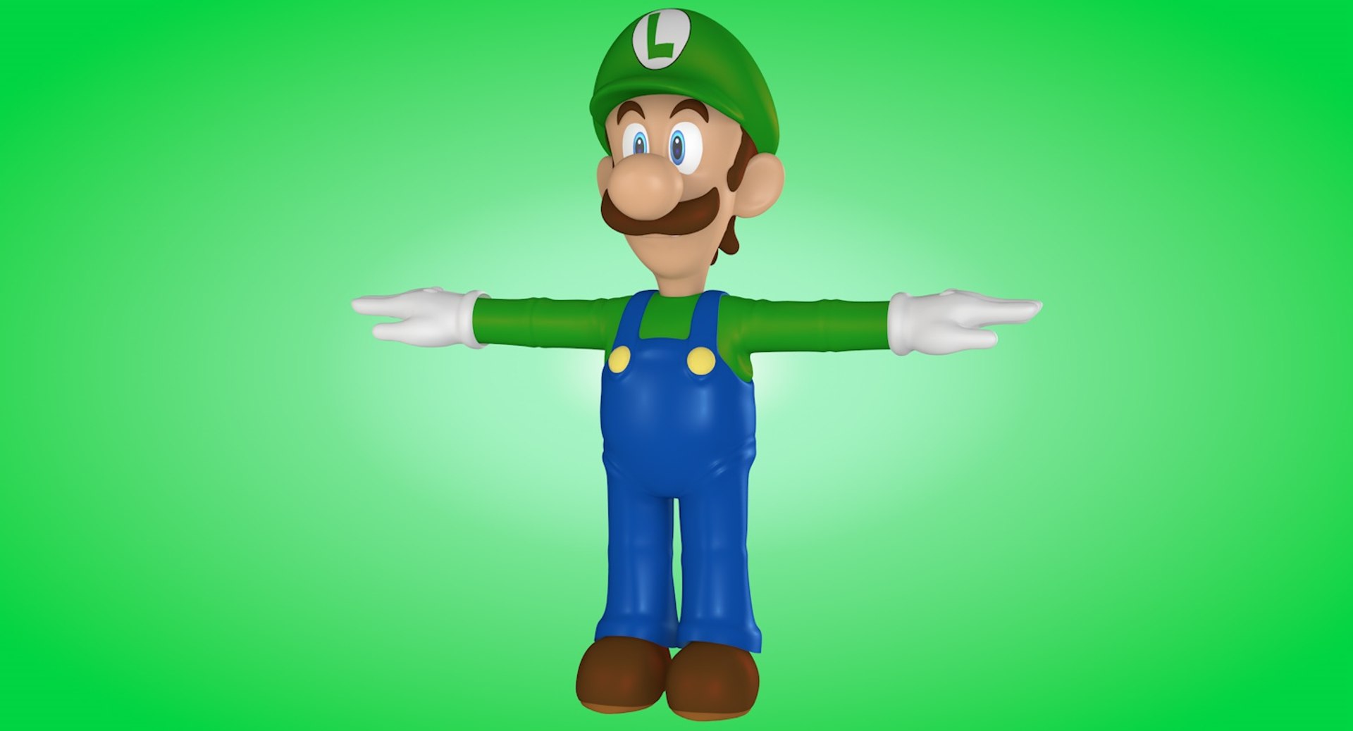 3d model luigi rigged cartoon character