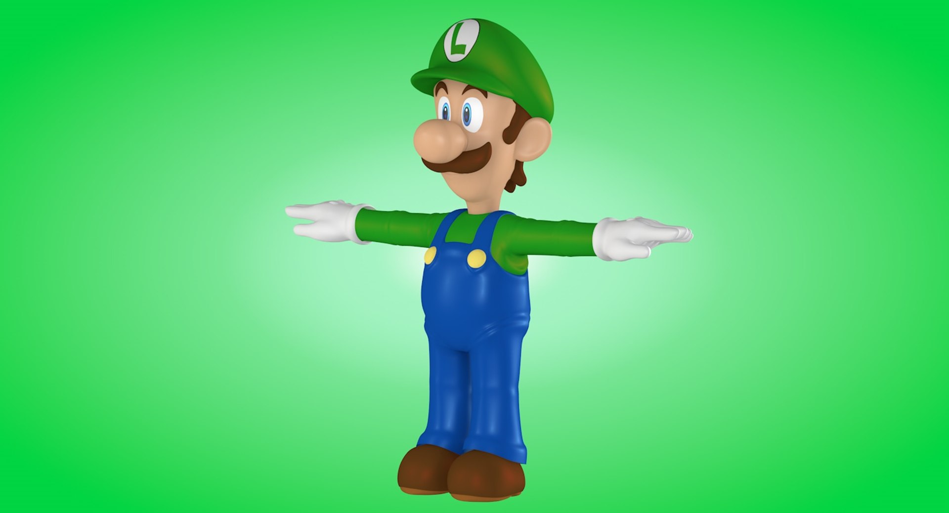 3d model luigi rigged cartoon character