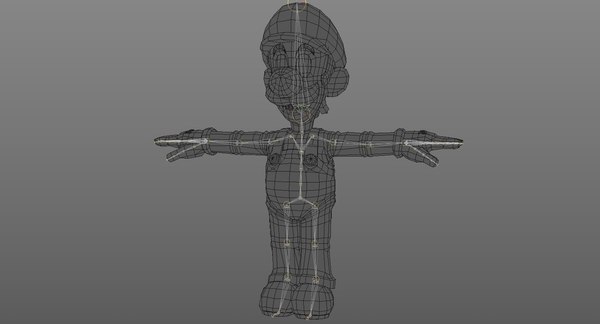 3d model luigi rigged cartoon character