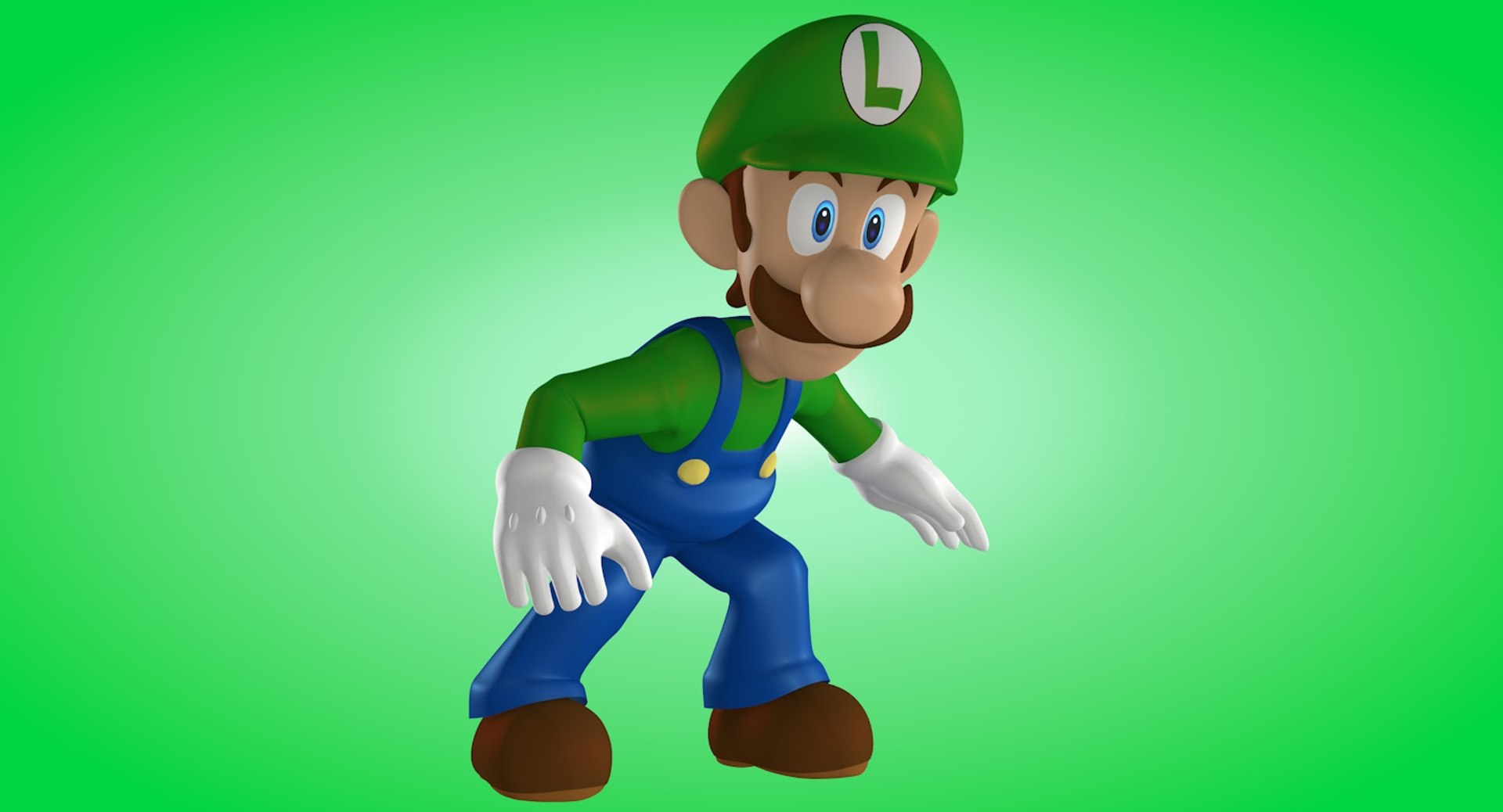 3d model luigi rigged cartoon character