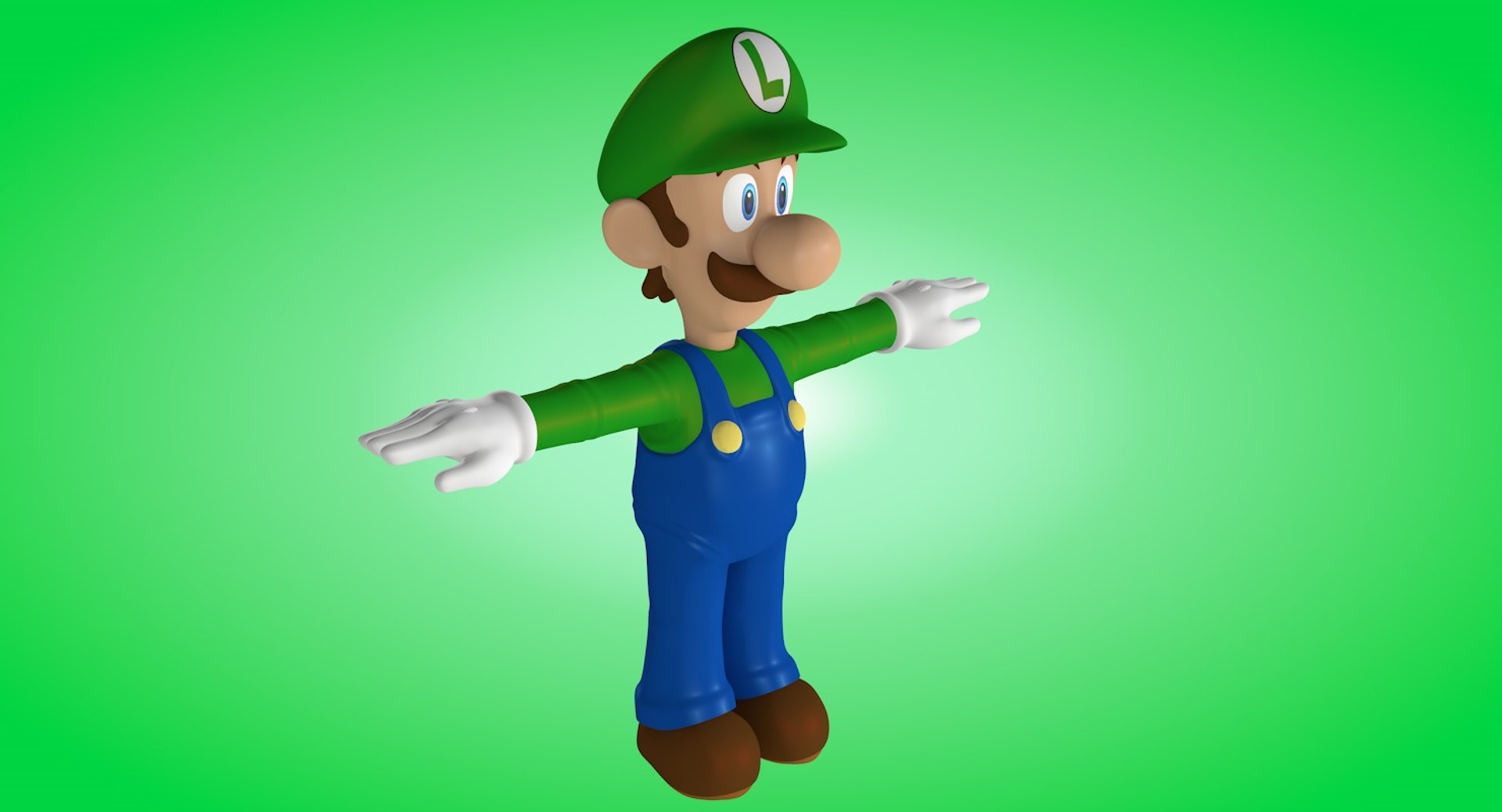 3d model luigi rigged cartoon character