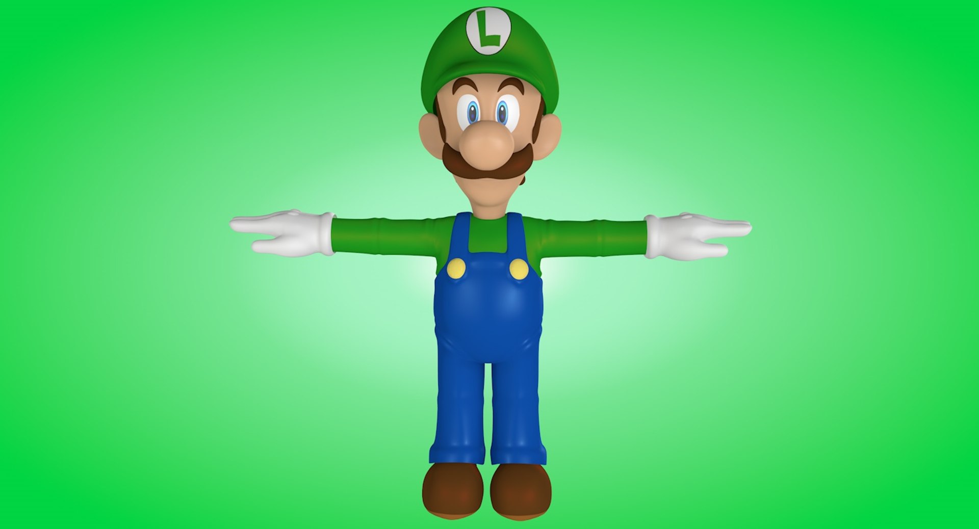 3d model luigi rigged cartoon character