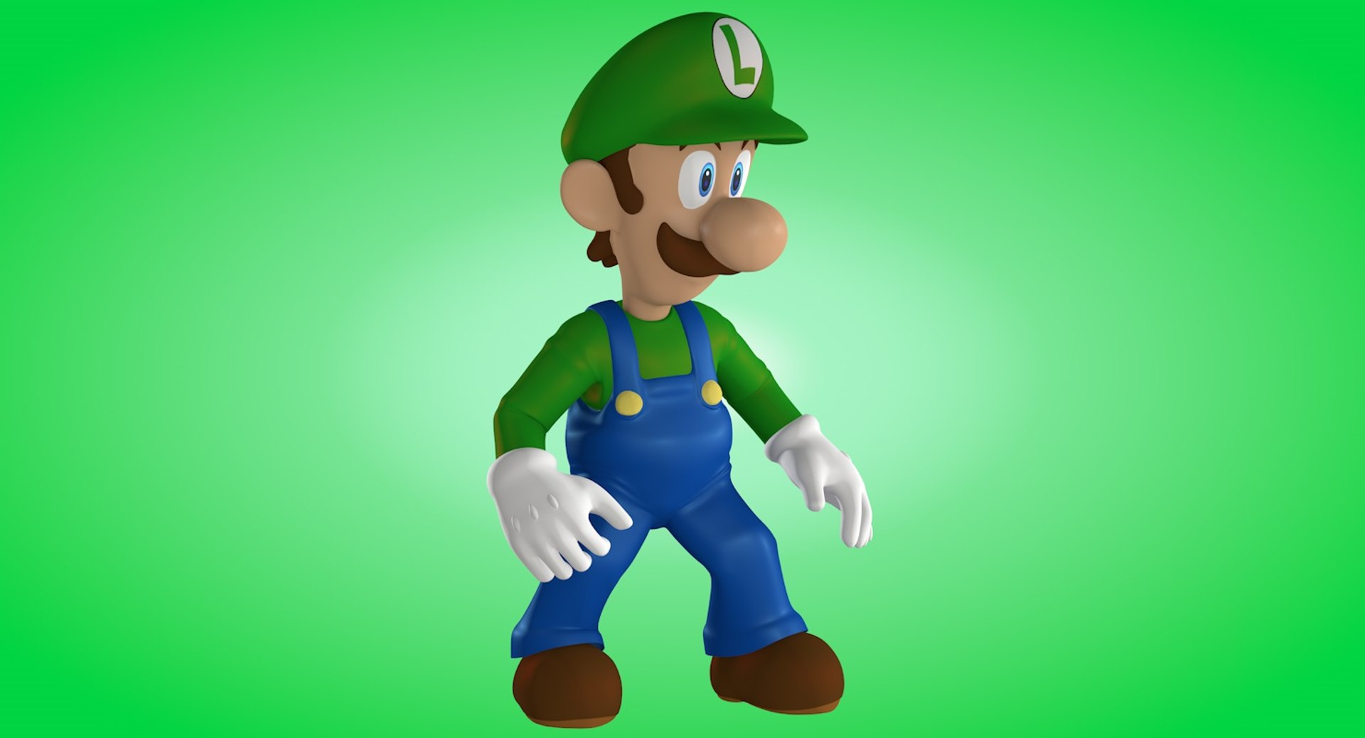 3d model luigi rigged cartoon character
