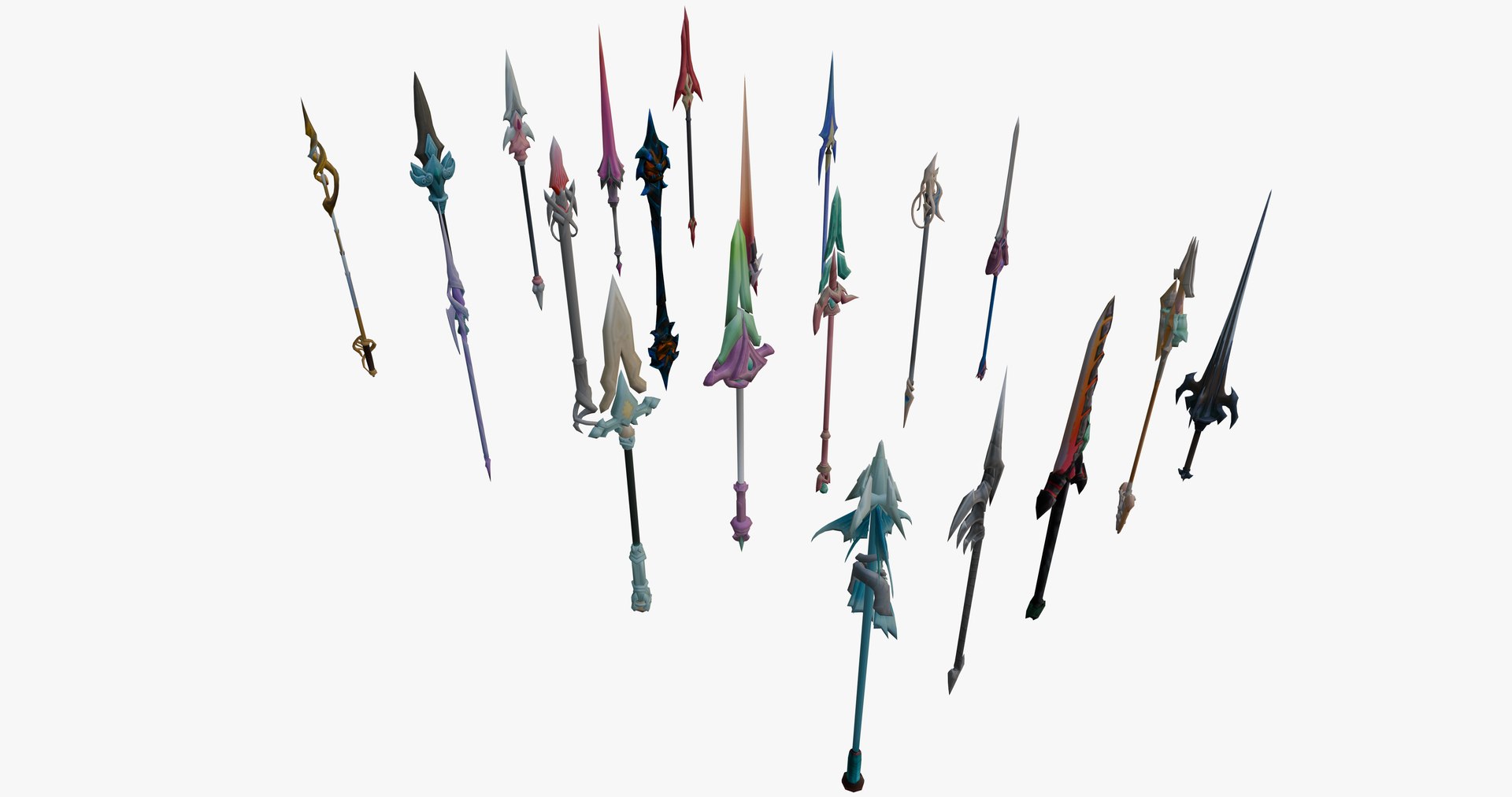 3D 20 STYLIZED SPEAR MODELS PACK 1 - LOW POLY - TurboSquid 2198022