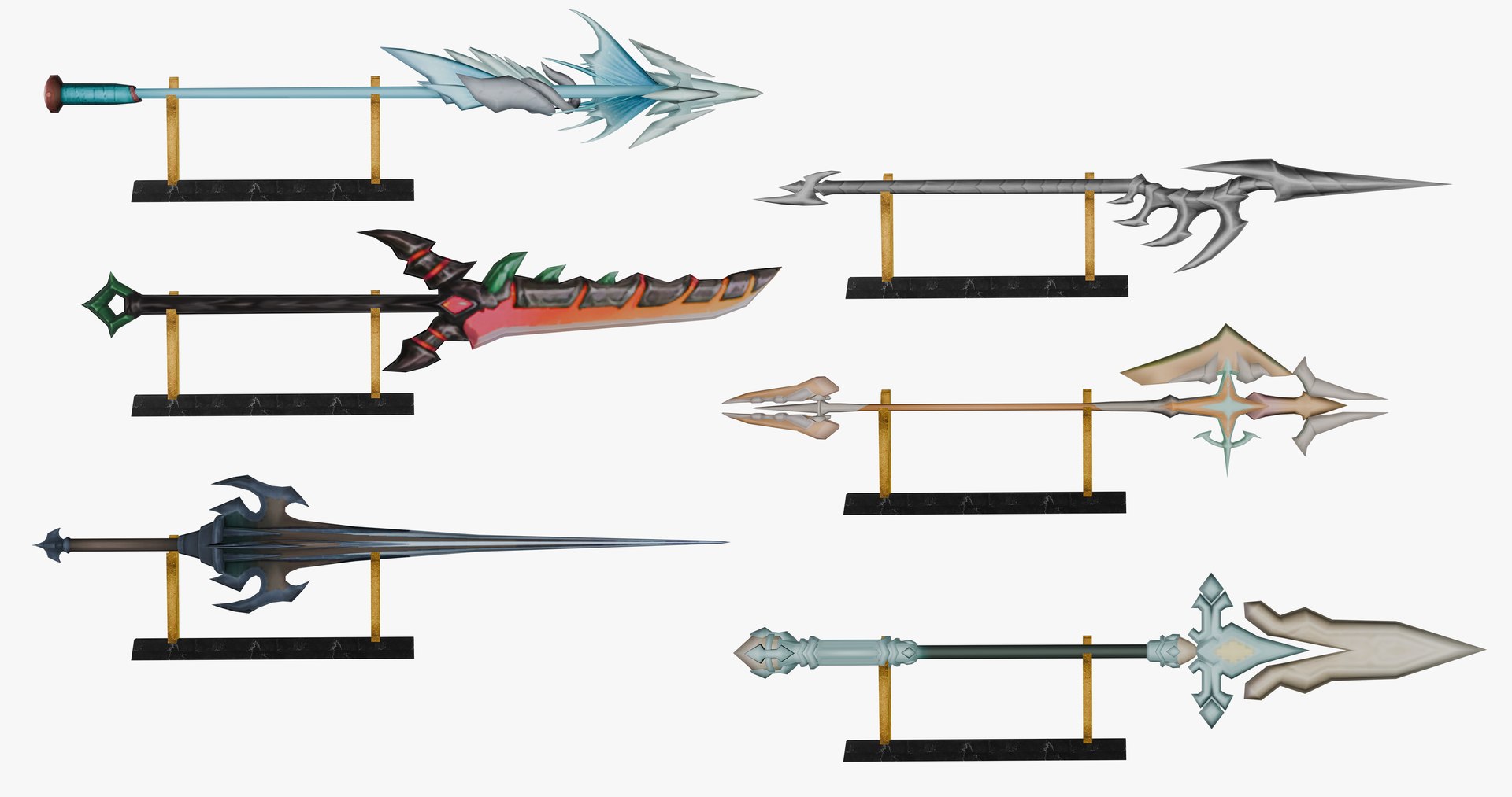3D 20 STYLIZED SPEAR MODELS PACK 1 - LOW POLY - TurboSquid 2198022