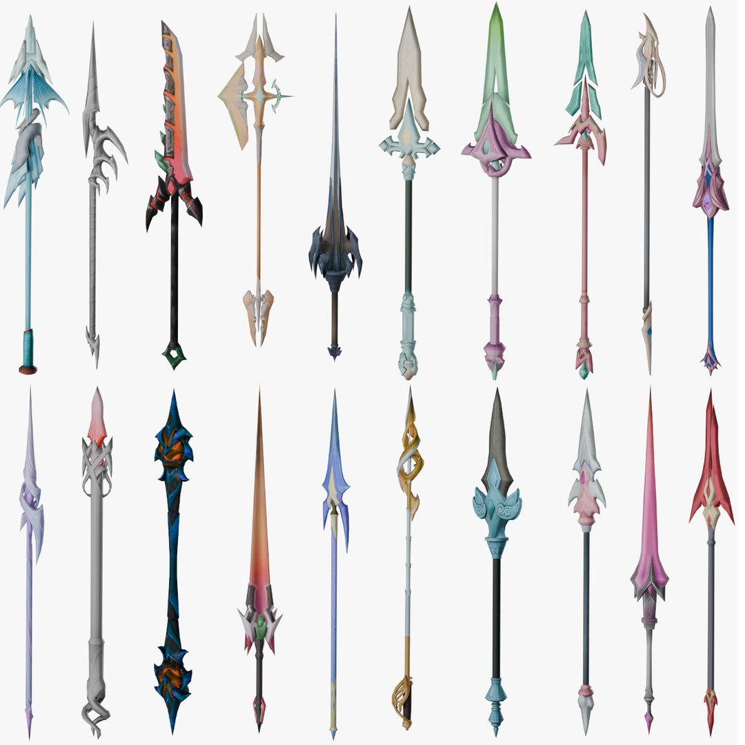 3D 20 STYLIZED SPEAR MODELS PACK 1 - LOW POLY - TurboSquid 2198022