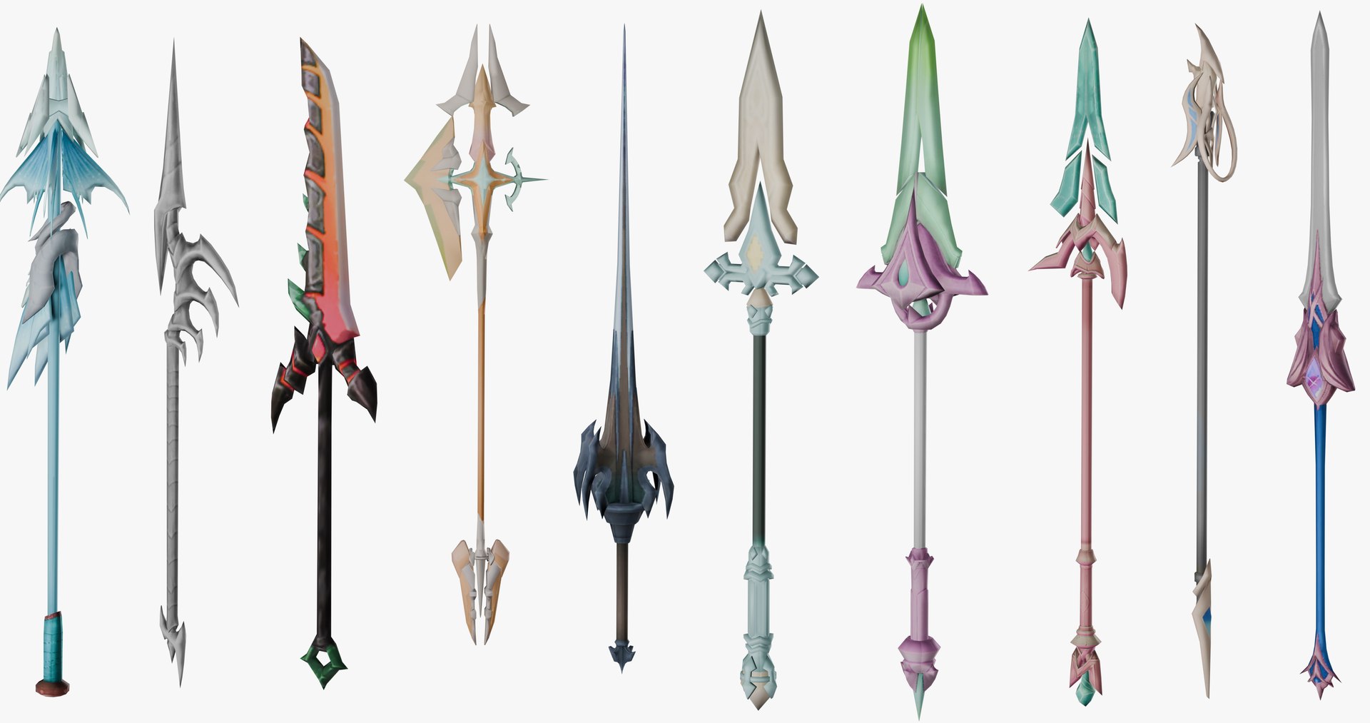 3D 20 STYLIZED SPEAR MODELS PACK 1 - LOW POLY - TurboSquid 2198022
