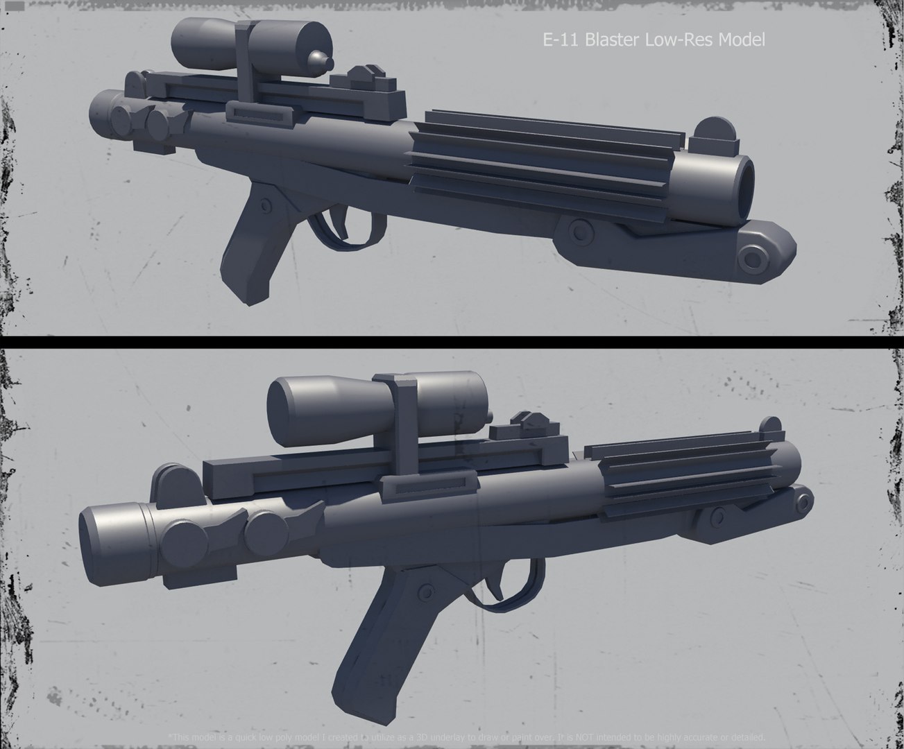 3d E-11 Blaster Model