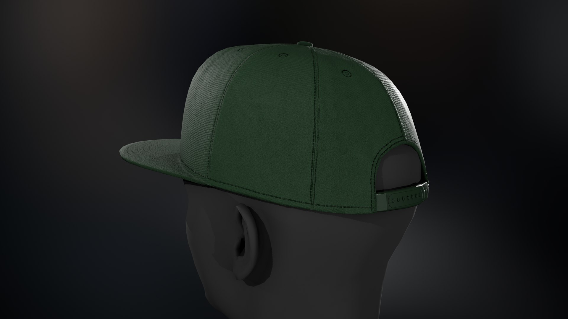 Green Snapback Cap 3D Model - TurboSquid 1839501