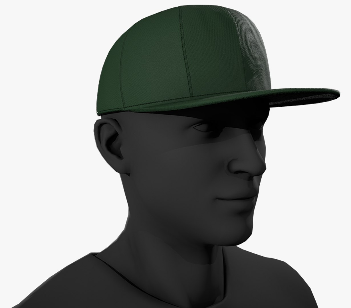 Green Snapback Cap 3D model - TurboSquid 1839501