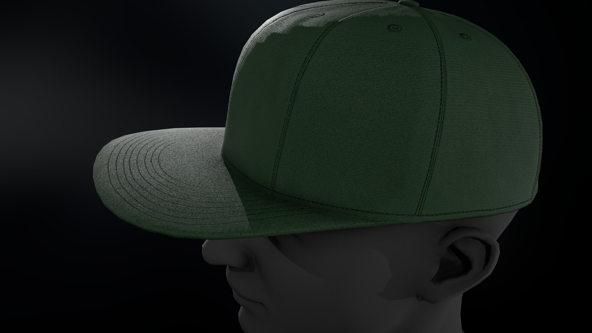 Green Snapback Cap 3D Model - TurboSquid 1839501