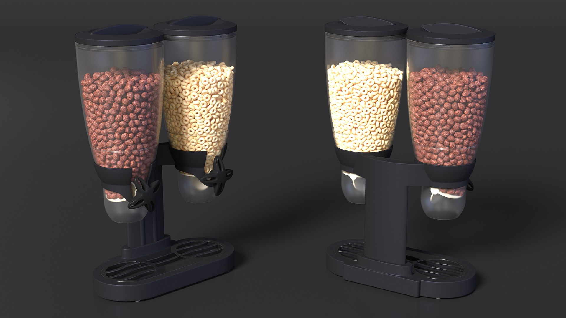 3D Dispensers For Dry Food With Cereal Black - TurboSquid 2065631