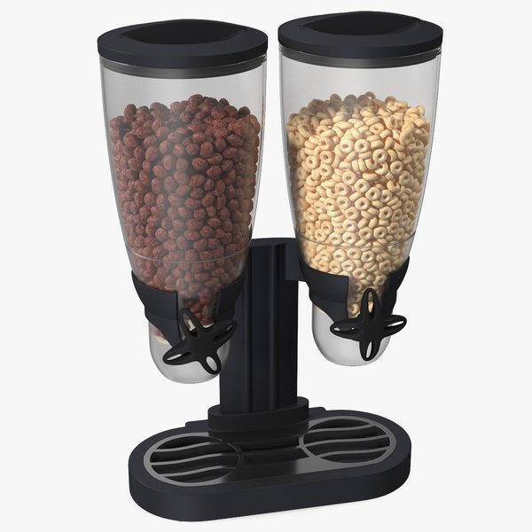 modelo 3d Dispensers for Dry Food with Cereal Black - TurboSquid 2065631