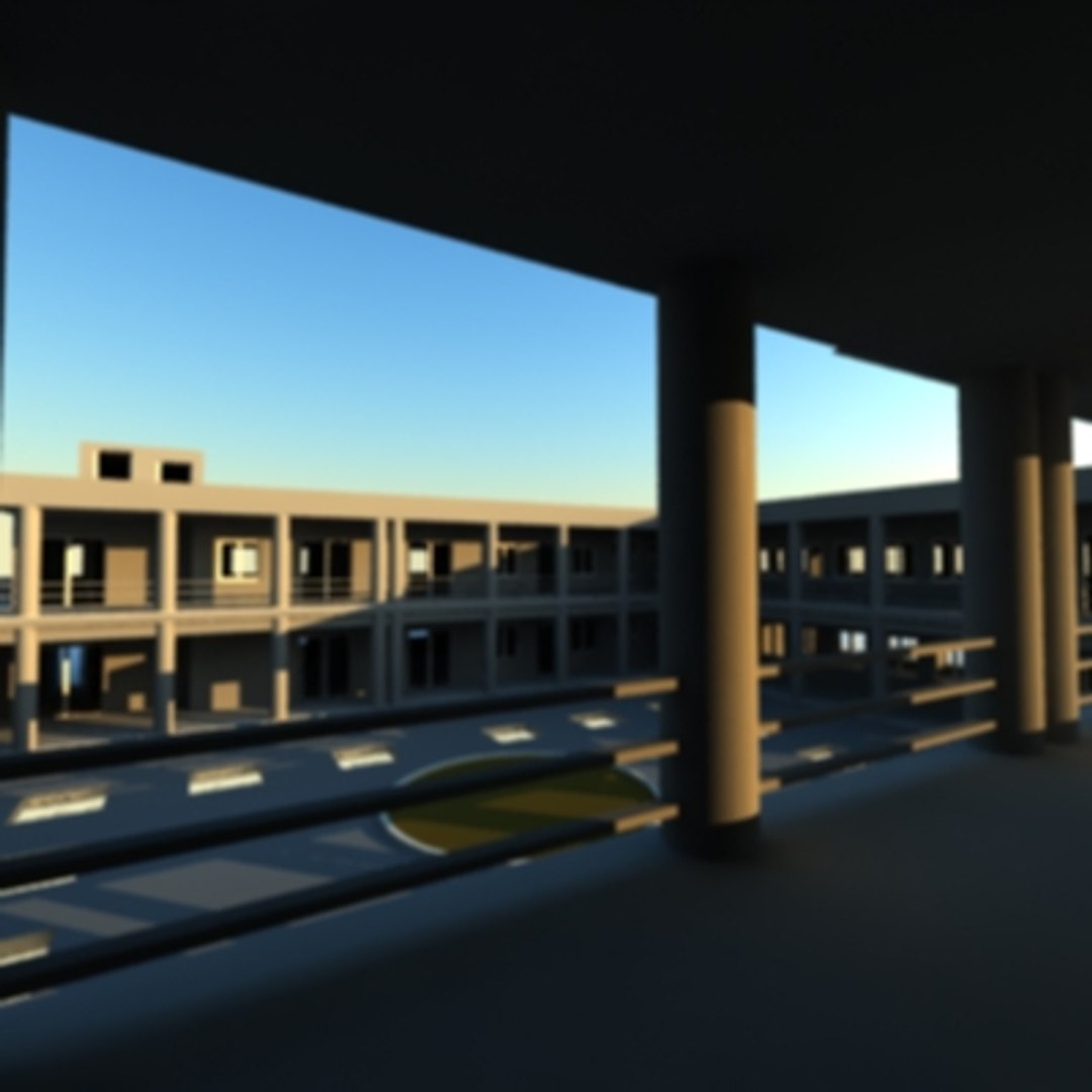 University Complex Campus 3d Max