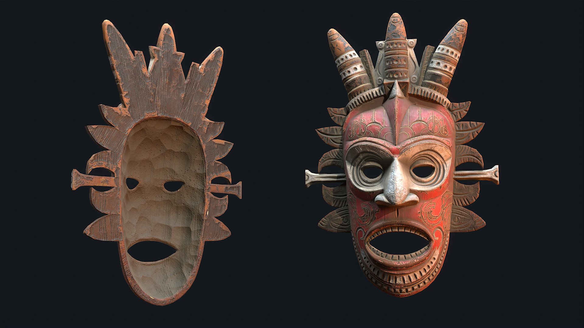 3D African mask 6 model - TurboSquid 2173597