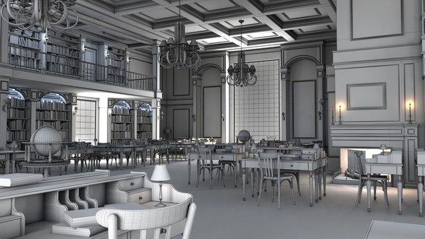 3D Classic Old Library-8K PBR Textures model - TurboSquid 1809105