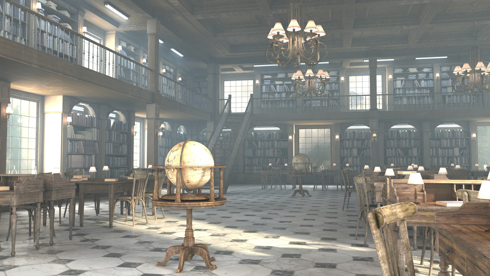 3D Classic Old Library-8K PBR Textures Model - TurboSquid 1809105