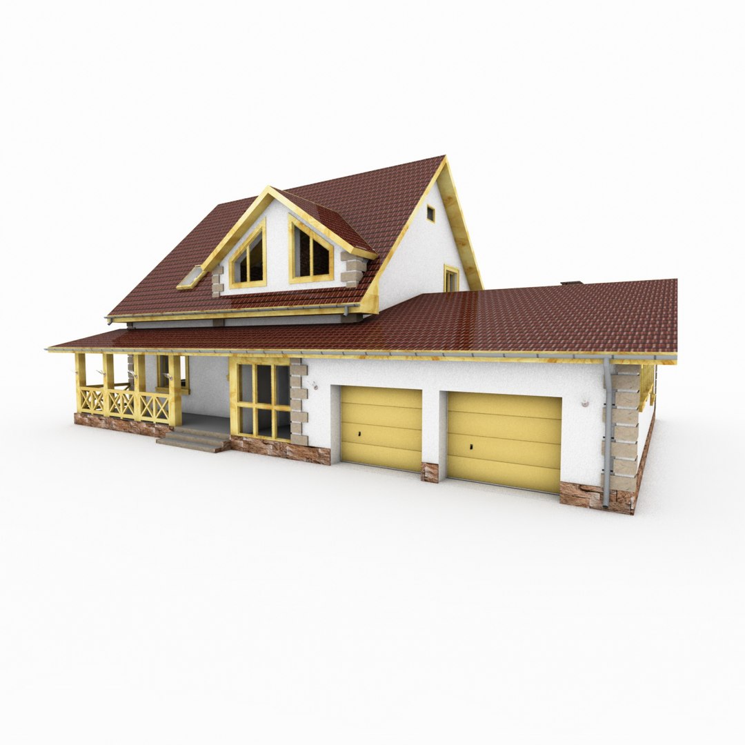 european house 3d c4d