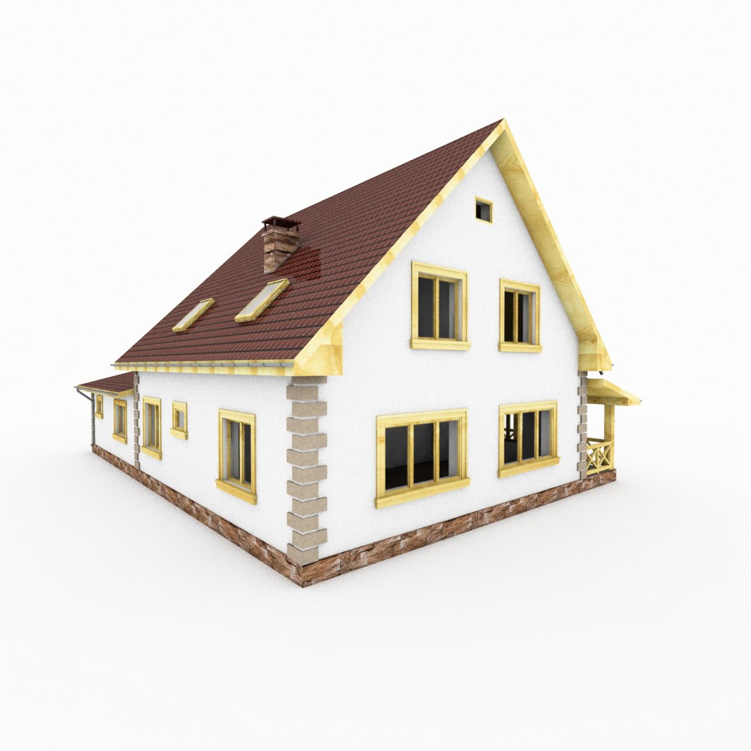 european house 3d c4d