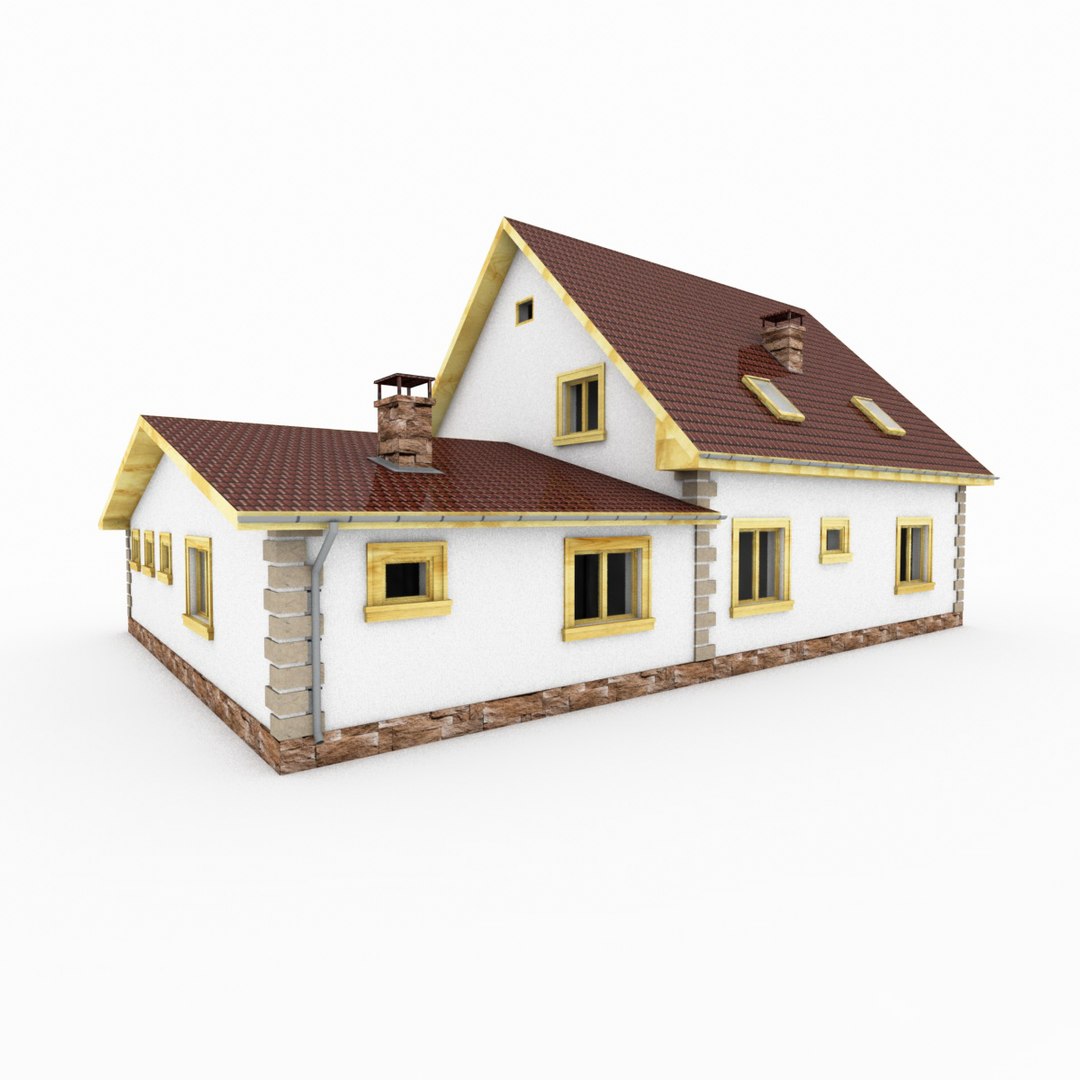 european house 3d c4d