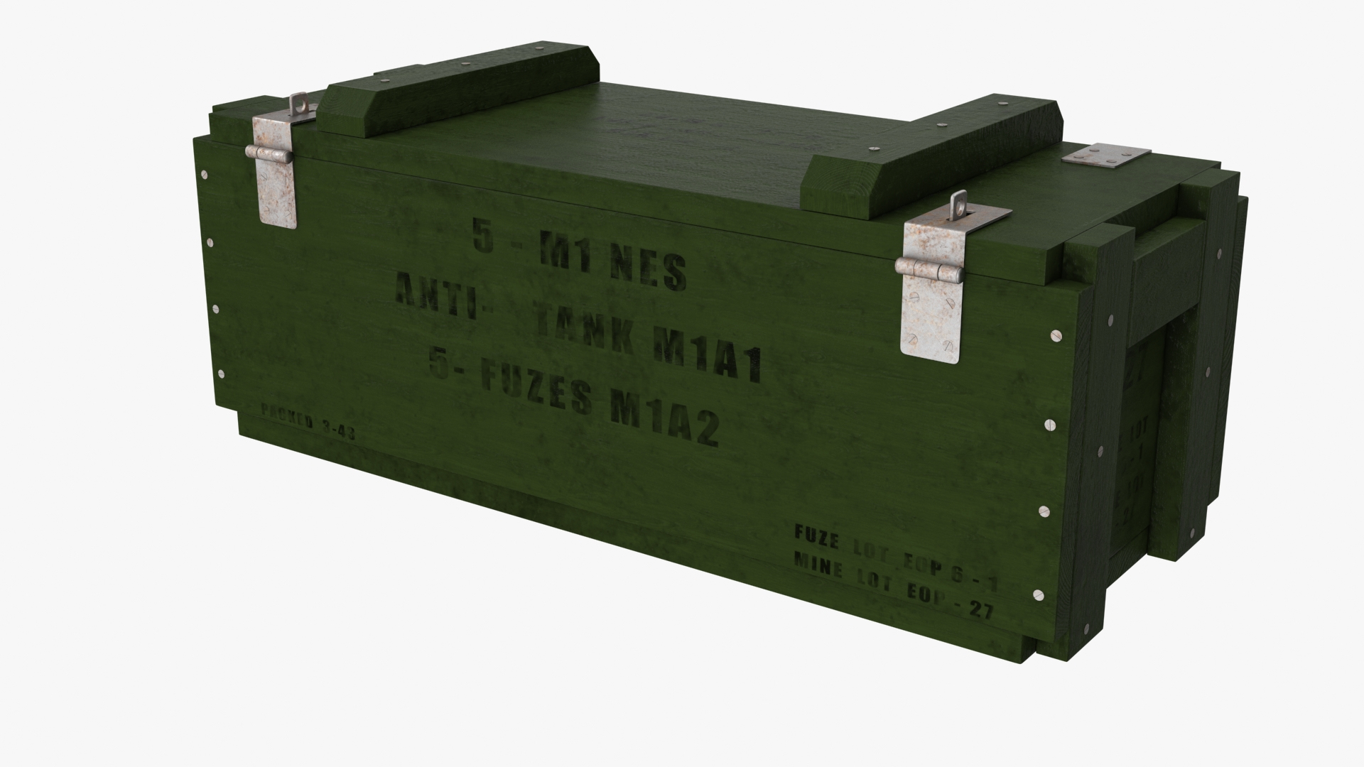 Military Anti-Tank Mine Wooden Crate 3D Model - TurboSquid 2228911