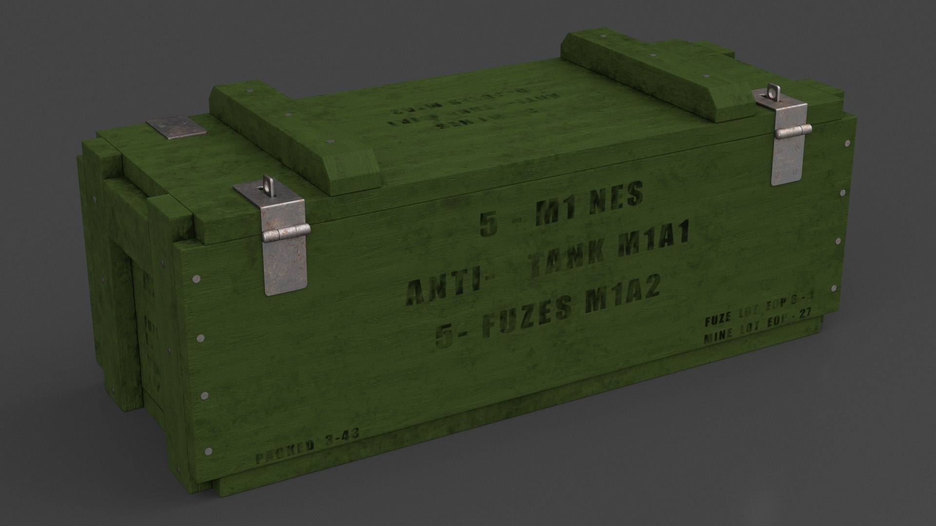 Military Anti-Tank Mine Wooden Crate 3D Model - TurboSquid 2228911
