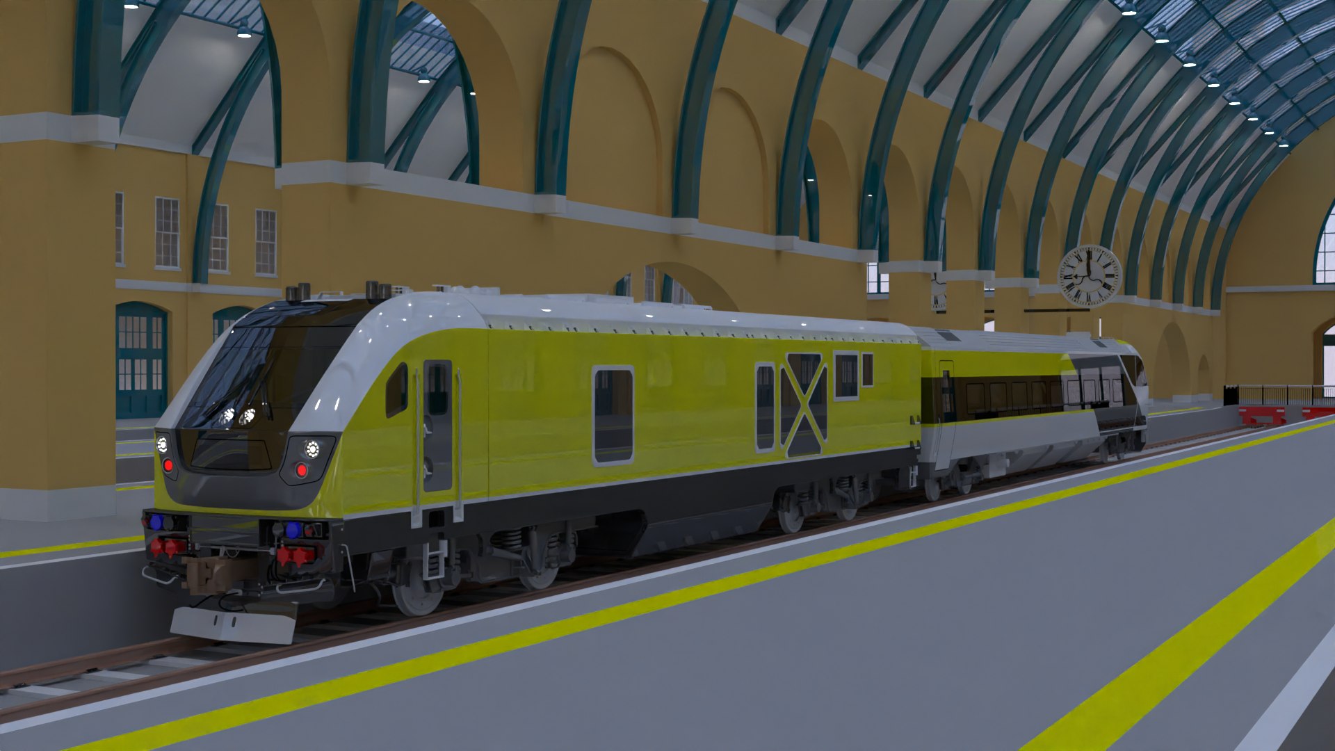 3D Model Kings Cross Station With Siemens Train - TurboSquid 2342251
