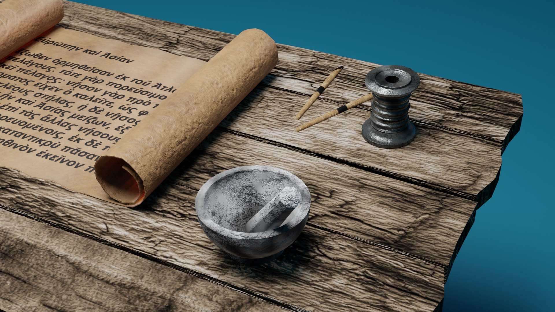 3D Ancient Instruments Of Writing - TurboSquid 1792088
