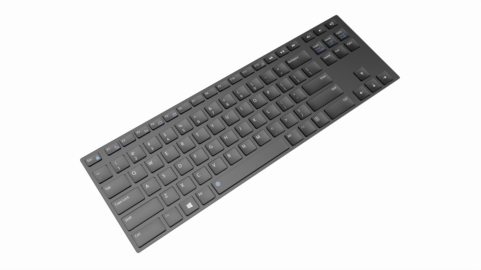 3D Wireless Keyboard Reduced Black - TurboSquid 2224953