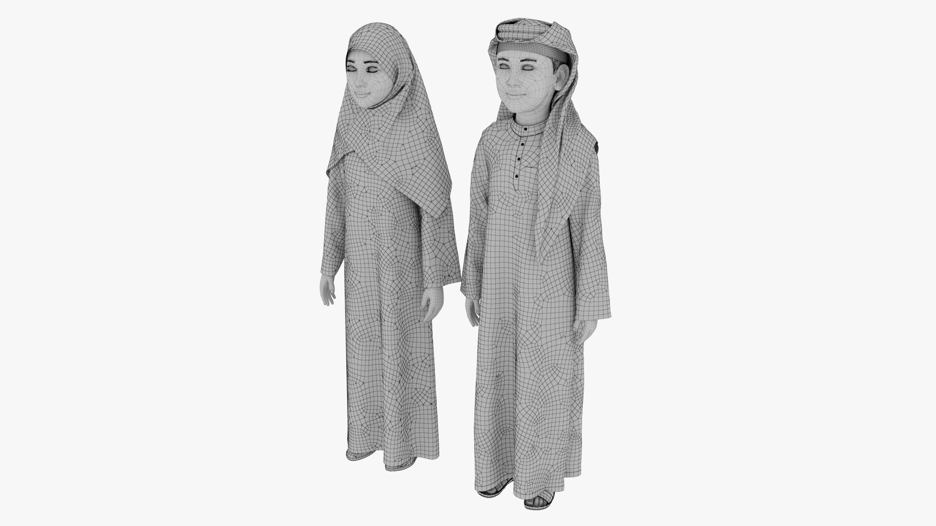 Arab Girl With Arab Boy Model - TurboSquid 2463624