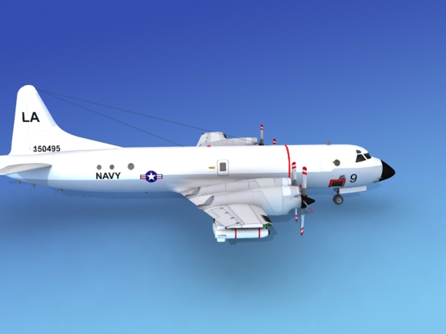 3d orion lockheed p-3 navy model