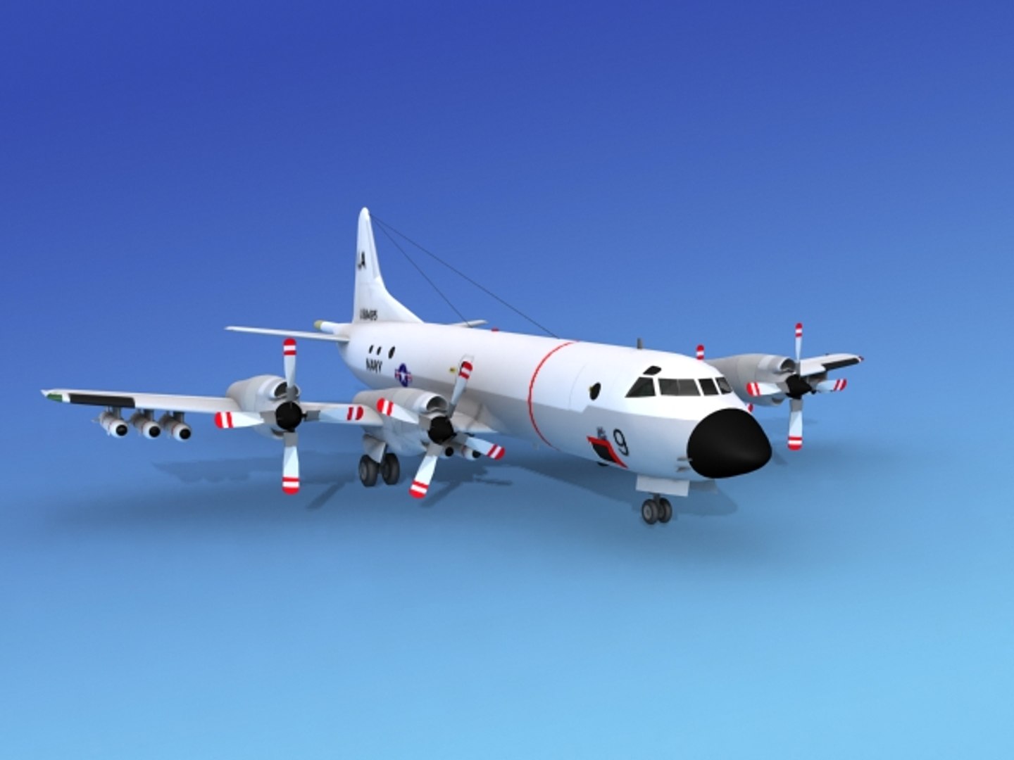 3d orion lockheed p-3 navy model