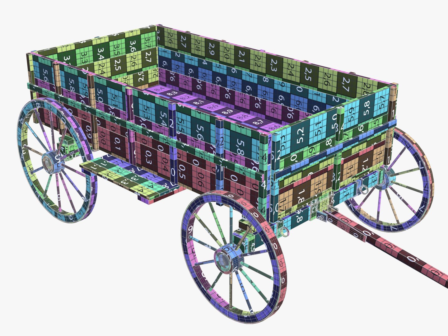 Cart Wood Wooden 3D Model - TurboSquid 1379639
