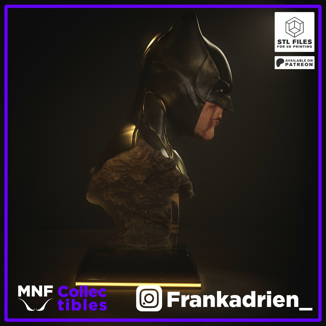 3D Batman Bust - Available On Patreon - TurboSquid 2419296