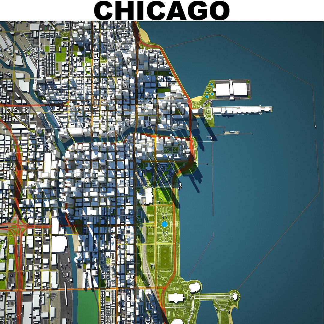 Chicago Downtown City 3D Model - TurboSquid 1504877