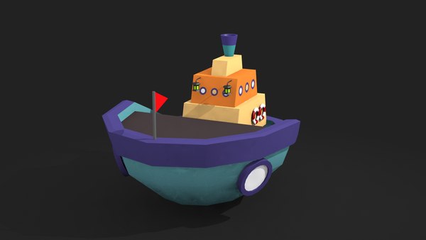 Low poly cartoon boat 3D - TurboSquid 1718658